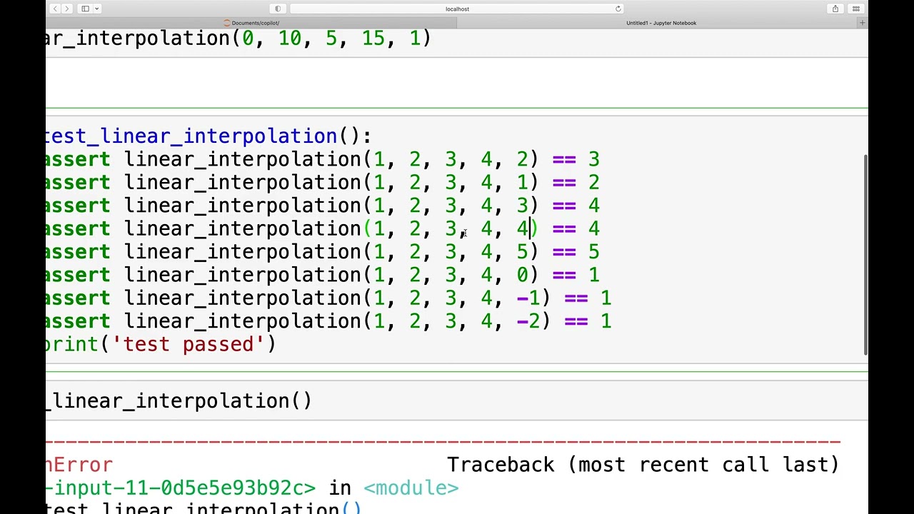Linear interpolation using Python | GitHub Copilot