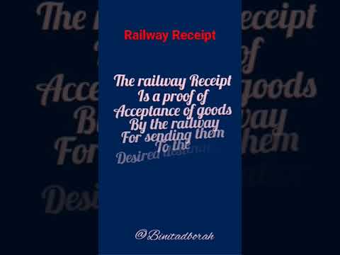 What is Railway Receipt? #Commerce