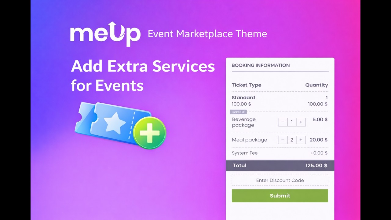 [Full View] Add Extra Services for Events in Meup Event Marketplace Theme