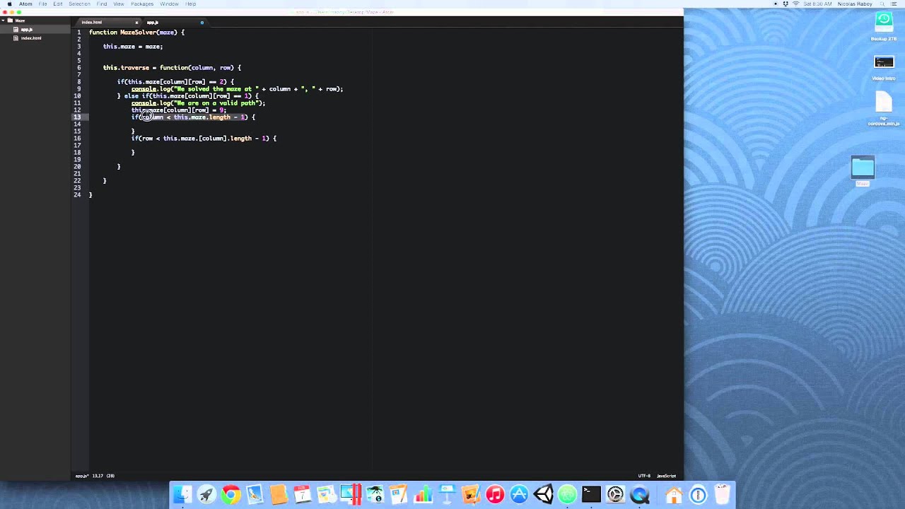 Solve A 2D Array Maze Using Recursion And JavaScript