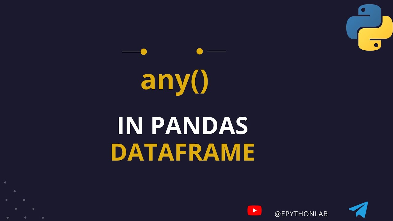 Pandas DataFrame any() Method | How to use any() in Pandas DataFrame