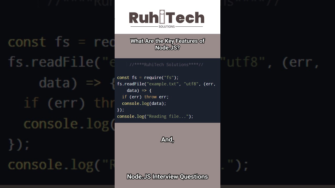 Node JS Key Features of Node.js #nodejsinterviewquestions #nodejstutorial #nodejs #job #