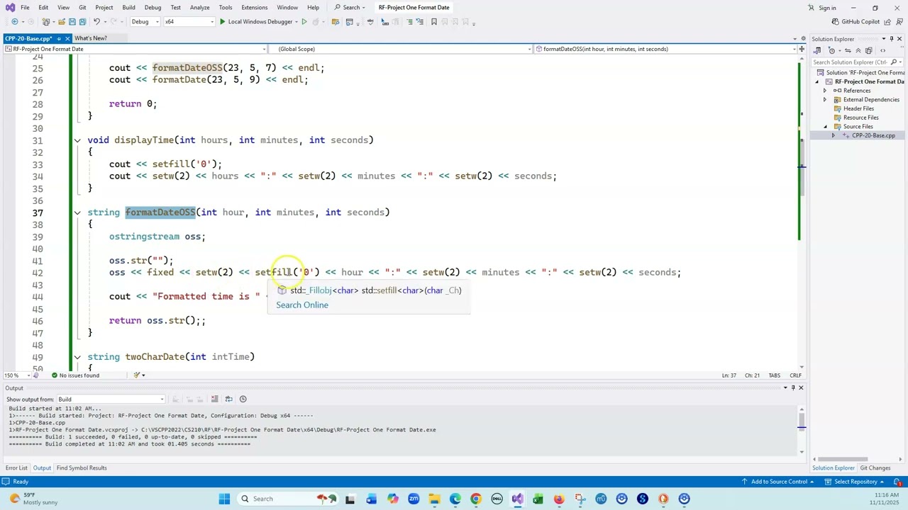 CS210 Project One Format Time