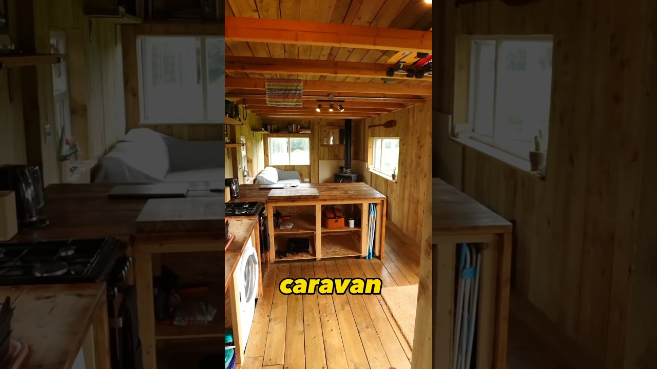 From static caravan to off grid cabin #tinyhome #cabinbuild #offgrid #cabin #homestead #logcabin