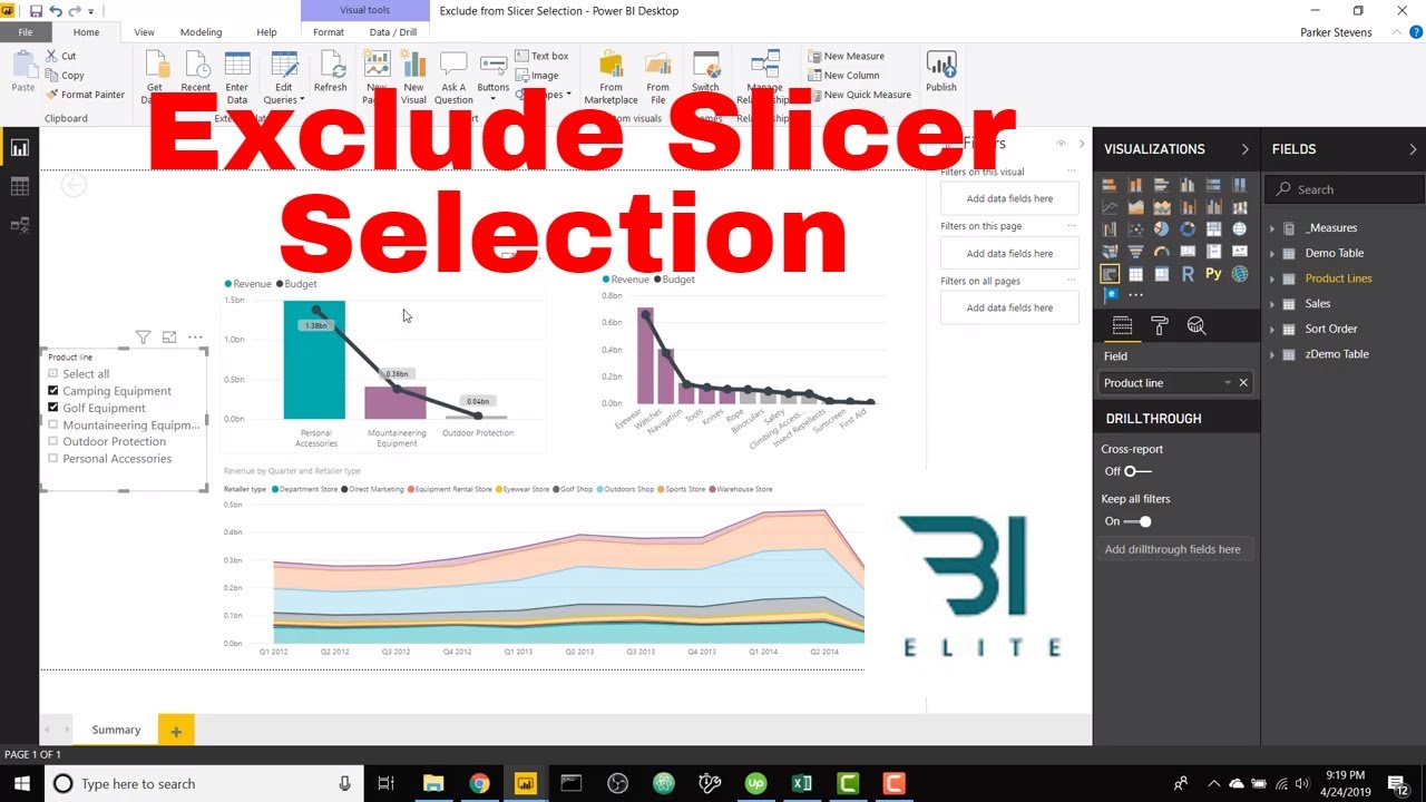 Power BI - Exclude Selections in a Slicer