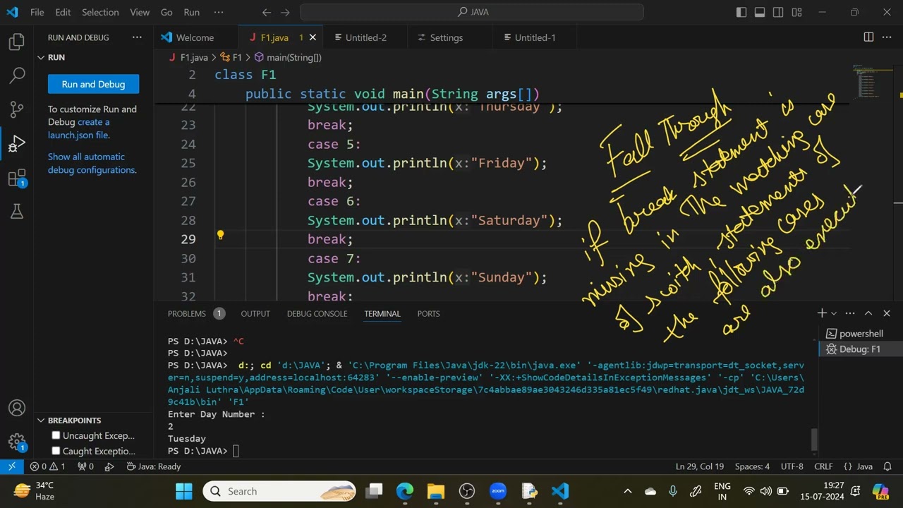 Java Programming   Day 6   Checking Conditions in Java   Using switch statement
