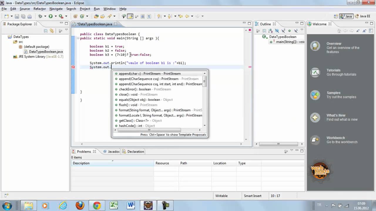 Java Programming tutorial-9 Datatypes Boolean-Ozan KARADEMİR.mp4