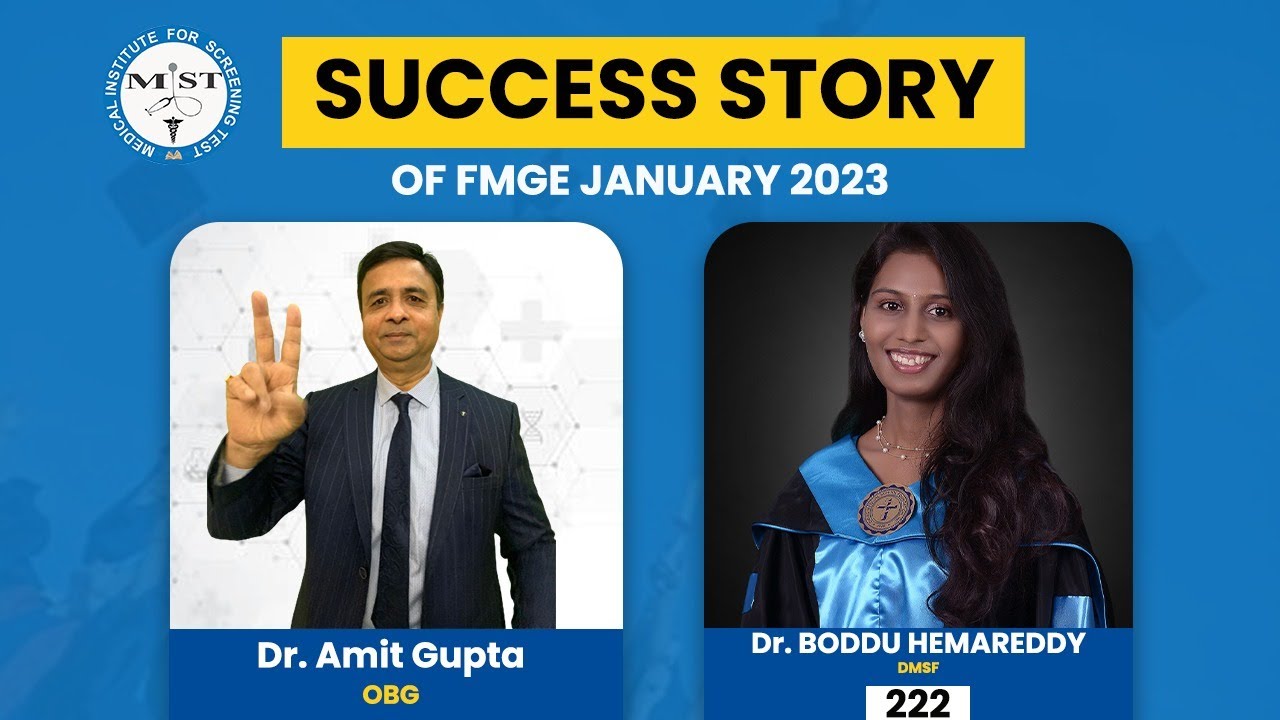 Dr. Boddu hemareddy from Dmsf University, Scored 222 in FMG Congratulations DR.