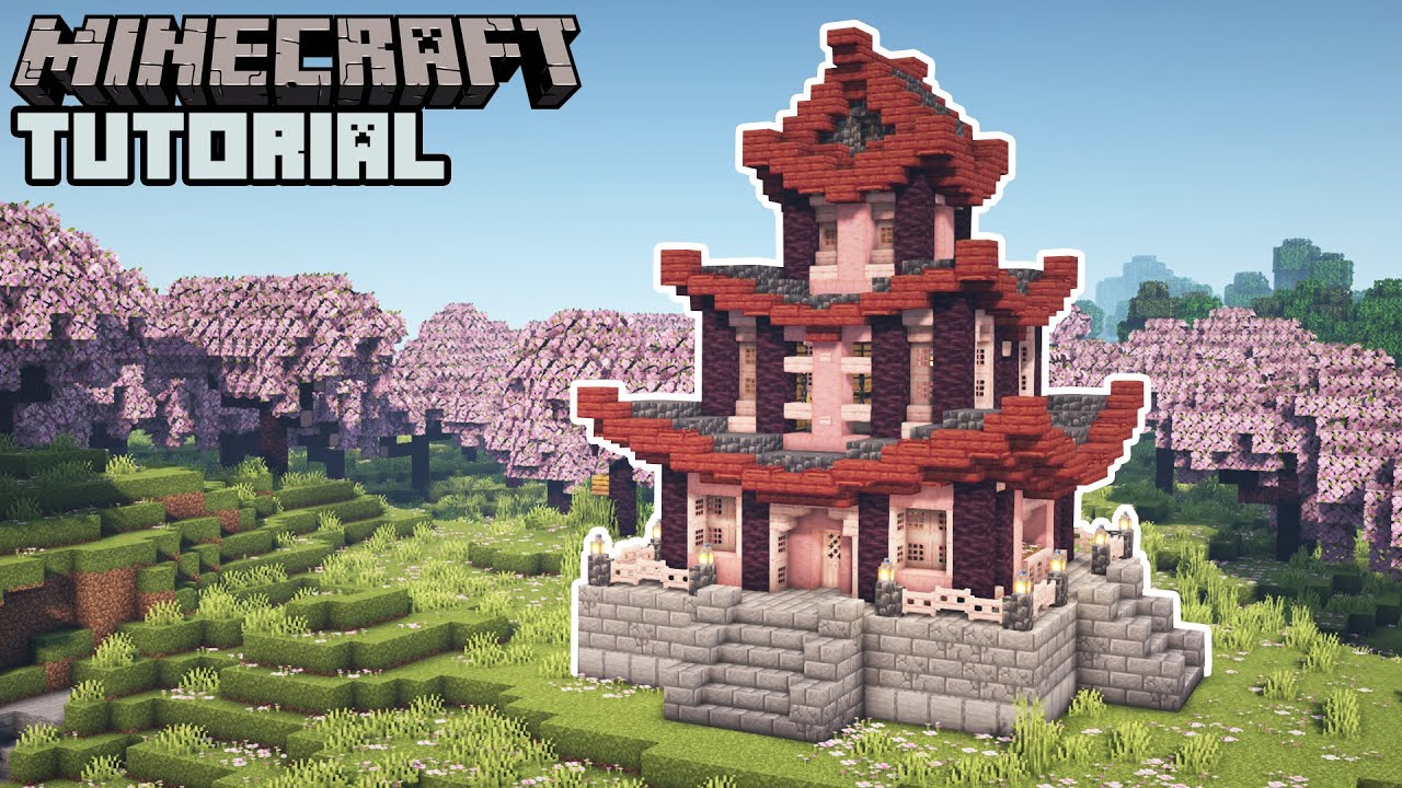 Minecraft 1.20 - Cherry Blossom Temple Tutorial (How to Build ...