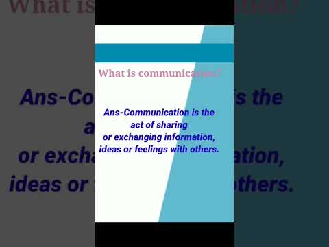 What is communication?