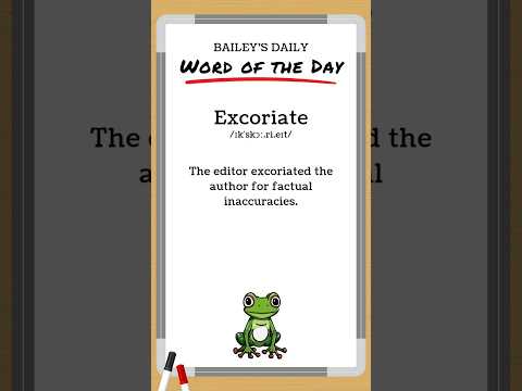 BD: Word of the Day - Excoriate