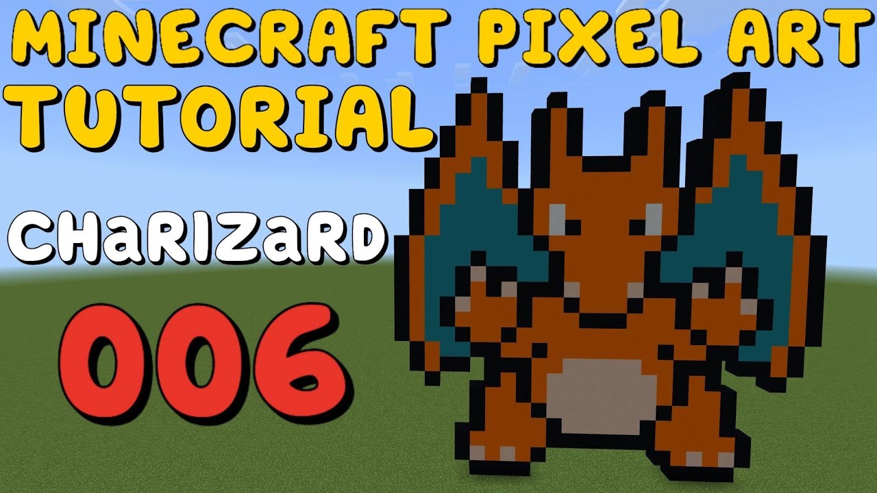 Minecraft Pixel Art Tutorial - Charizard (Pokémon #006)