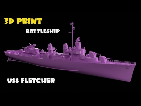 3D file battleship Uss Fletcher dd 445 ⛵ ・3D printable model to ...