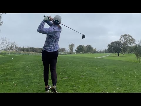 WINDY AND WET Golf at Costa Mesa Country Club - Los Lagos