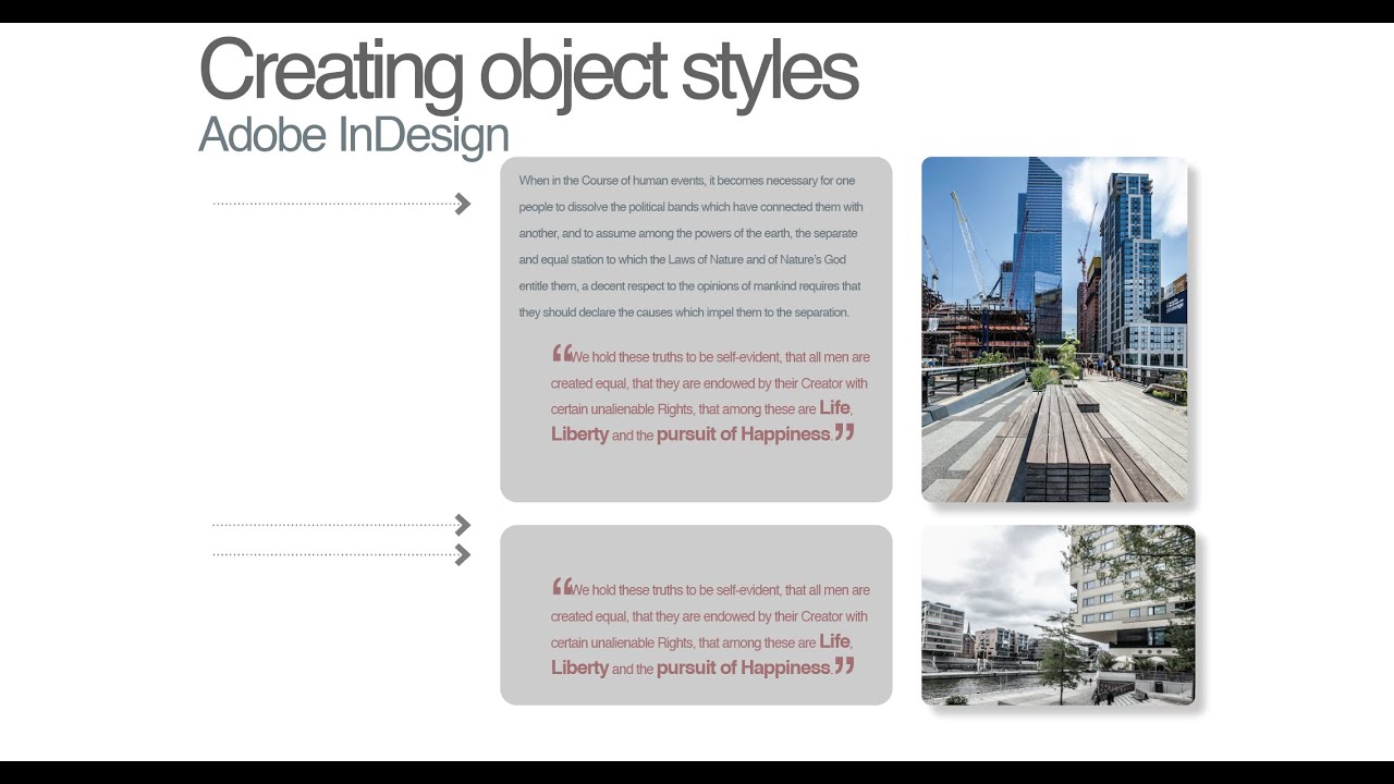 QUICK TIPS - Adobe InDesign: creating object styles