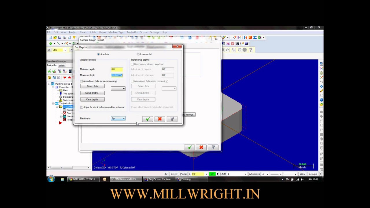 Mastercam Surface Rough Pocket.wmv