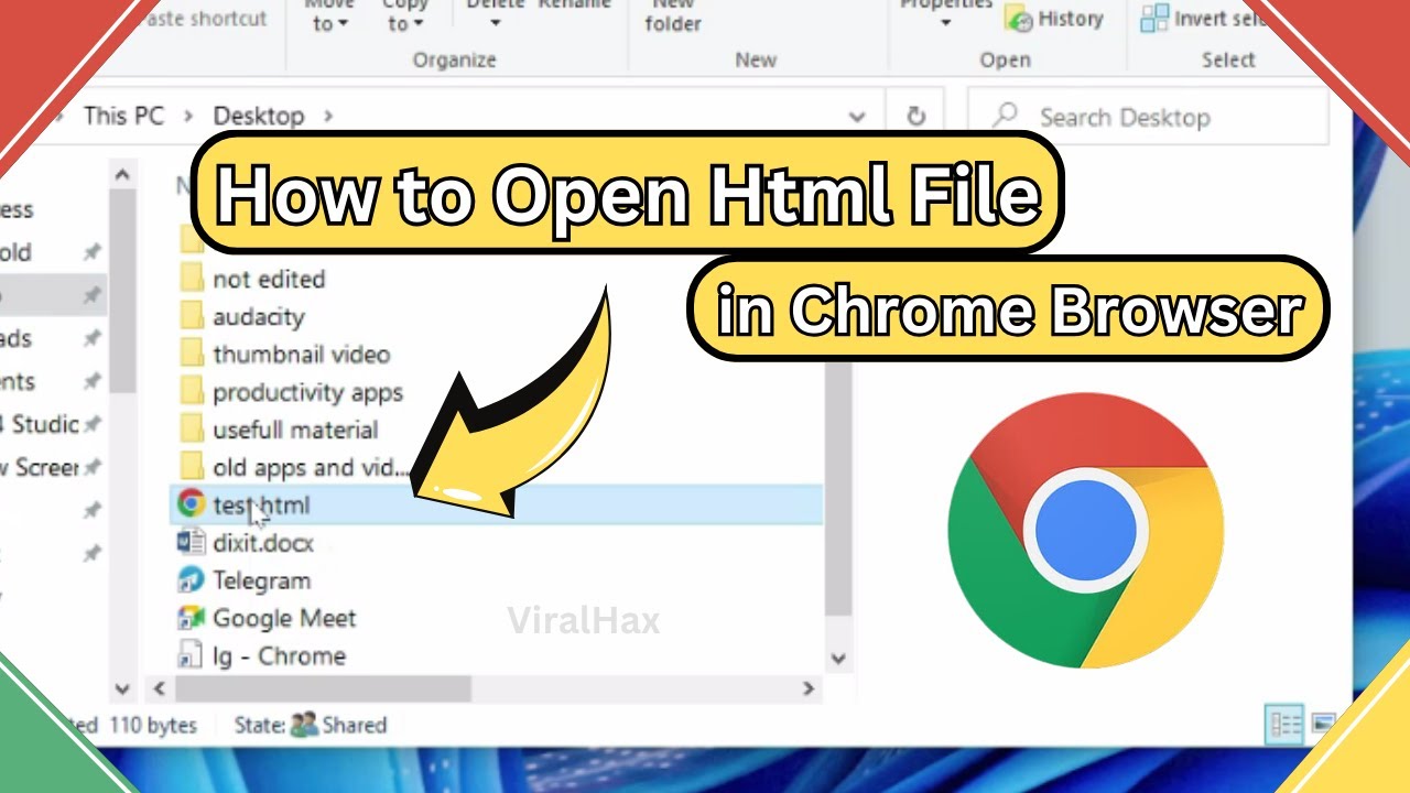 How to Open HTML File in Chrome | HTML File Open in Browser
