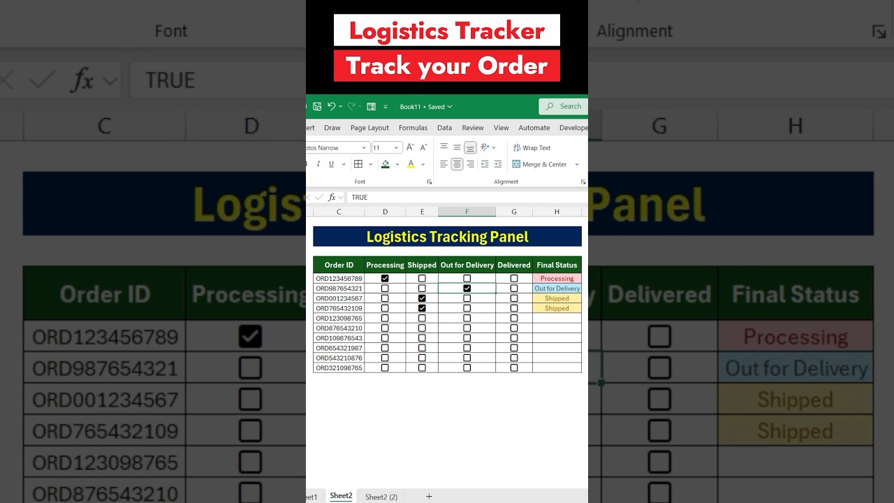 Logistics Tracking Dashboard in Excel #exceldashboard