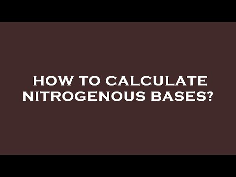 How to calculate nitrogenous bases?