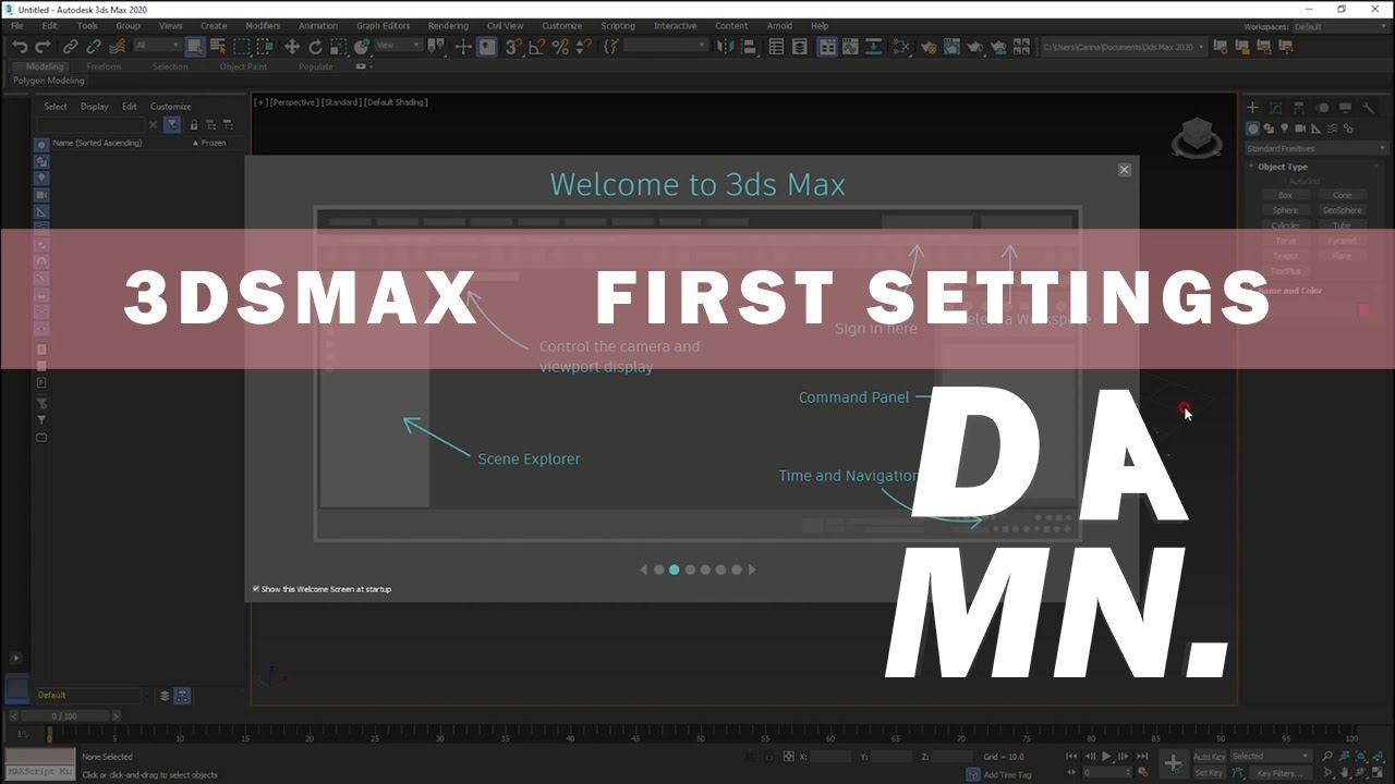 3DS MAX TUTORIAL: Beginner Guide - INTERFACE (INTRODUCTION - PART 1)
