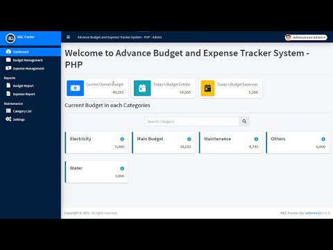 Budget and Expense Tracker System in PHP DEMO