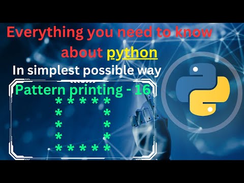 Pattern printing 16 | hollow square pattern | pattern printing in python | python full course