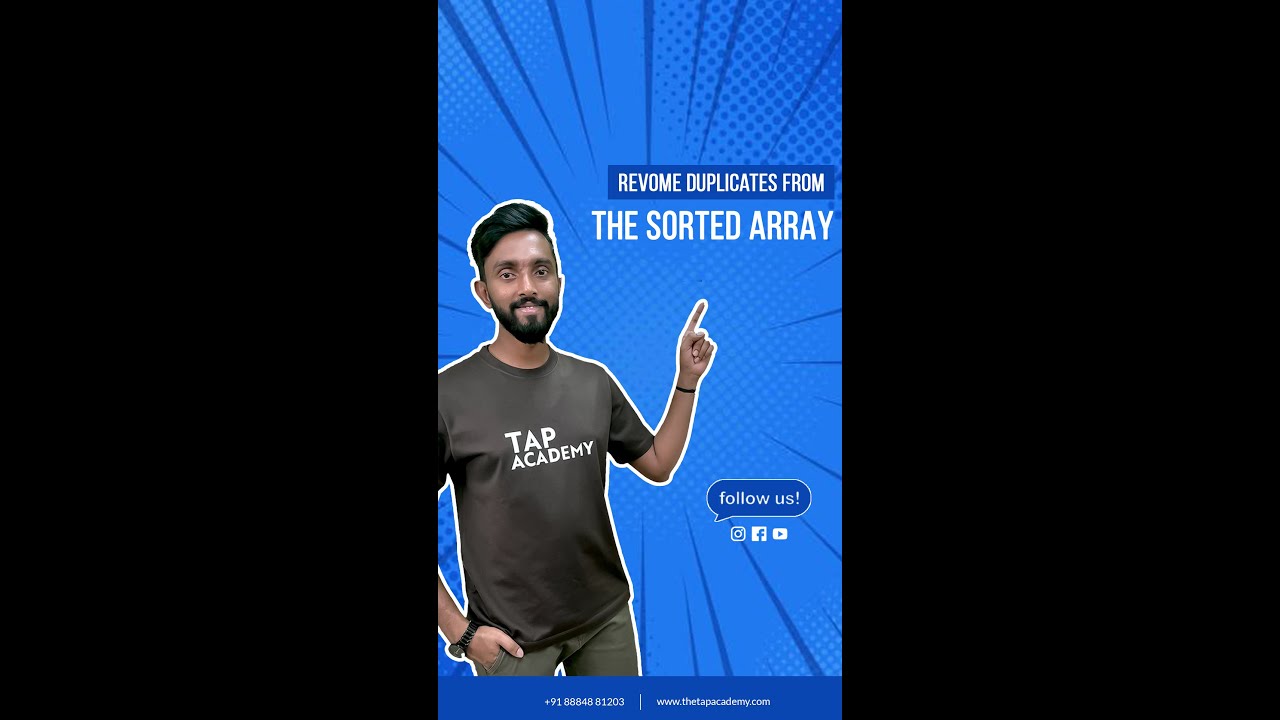 How to remove duplicates from the sorted array?🧐.
