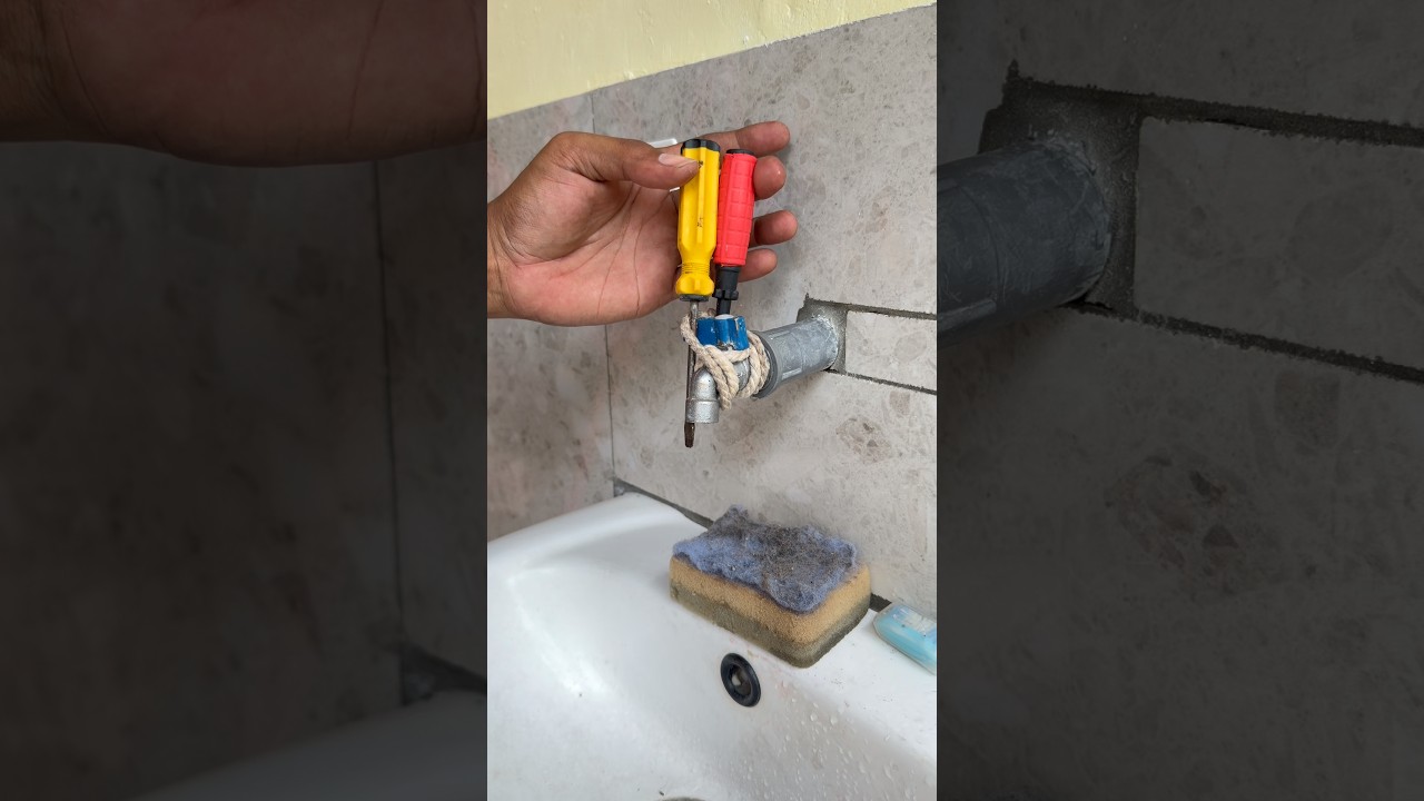 Hassle-Free! A Genius Plumbing Hack to Unscrew a Tap With Double Screw Driver and a Rope! #diy