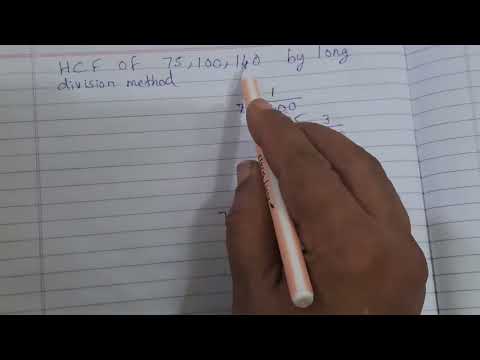 HCF of 75, 100, 140 by Long Division method
