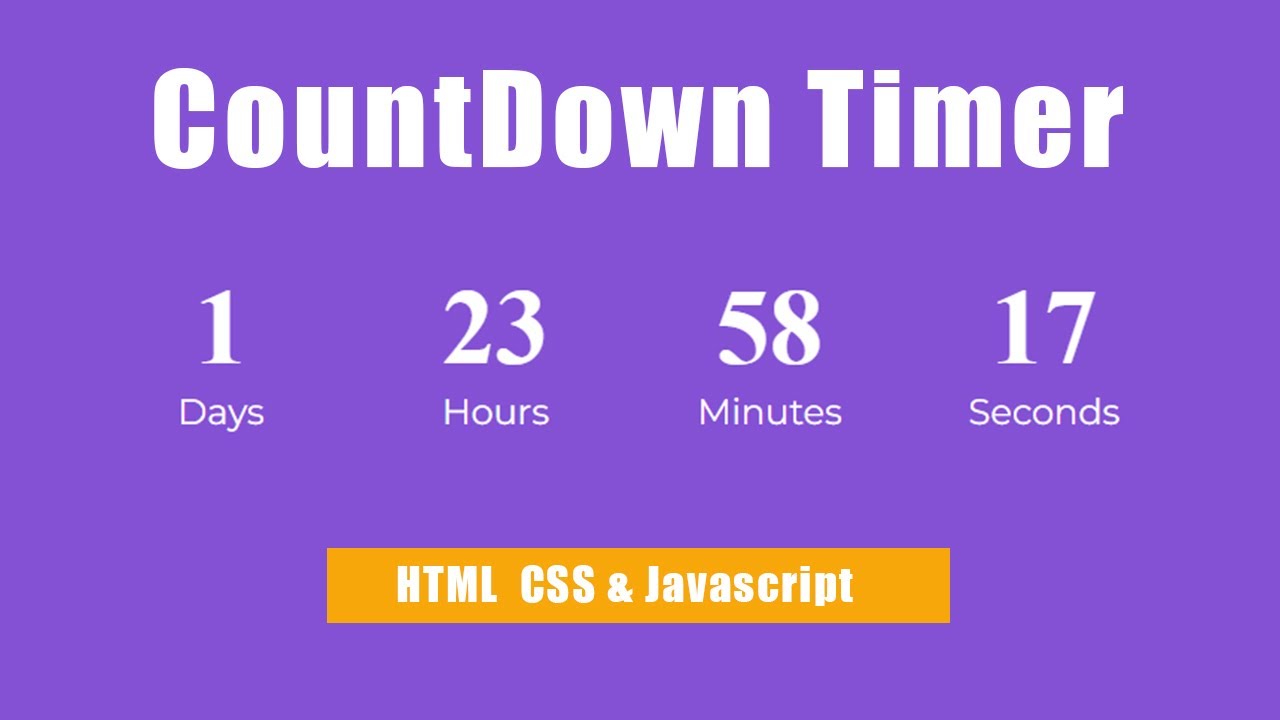 Build Countdown Timer Javascript with HTML CSS | Countdown Timer HTML CSS | Coming Soon Page HTML