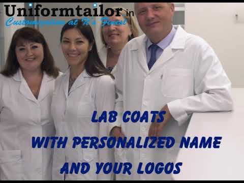 personalized lab coat with your names and logos