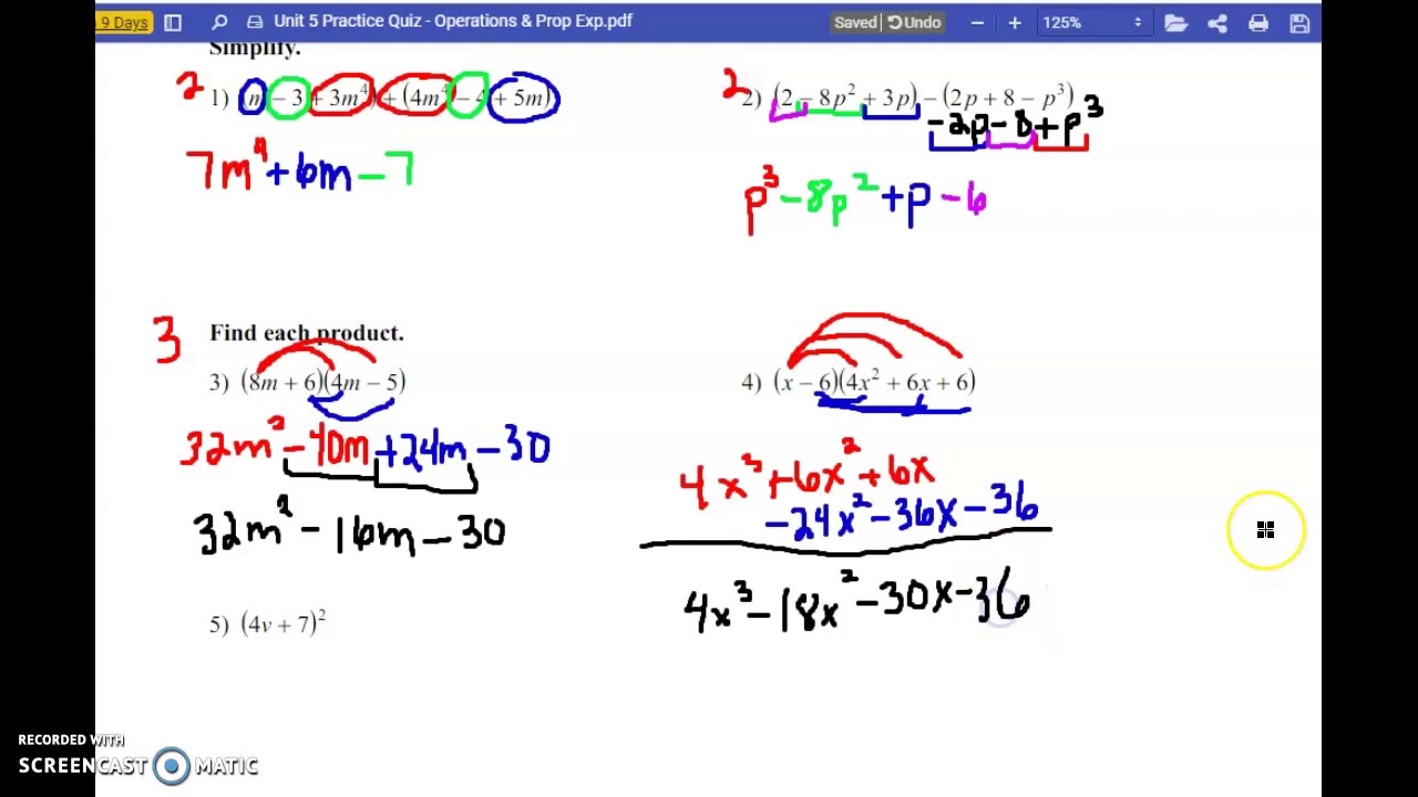 Unit 5 Quiz 1 Review