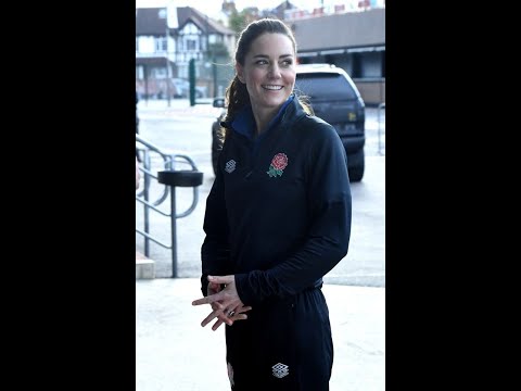 Catherine Sports England Rugby T-Shirt with Stylish Navy Trousers