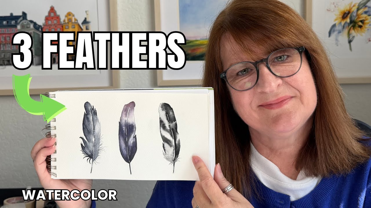 How to Paint Feathers in Watercolor + 3 Ways to Mix Black