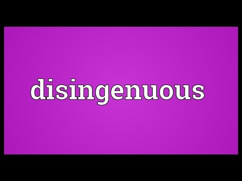 Disingenuous Meaning