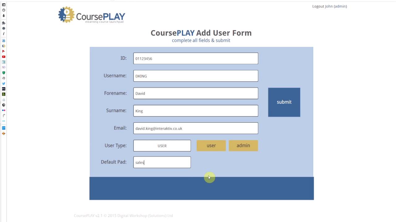 Lesson Two - CoursePlay - Adding Users