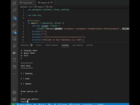 Rust + PostgreSQL CRUD application