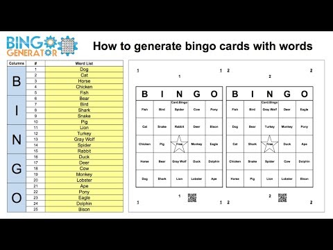 How to generate bingo cards with a list of words