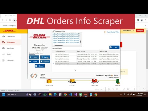 DHL Parcel Data Scraper | Extract Orders Tracking Links, Delivery Status, and Date & Time easily!