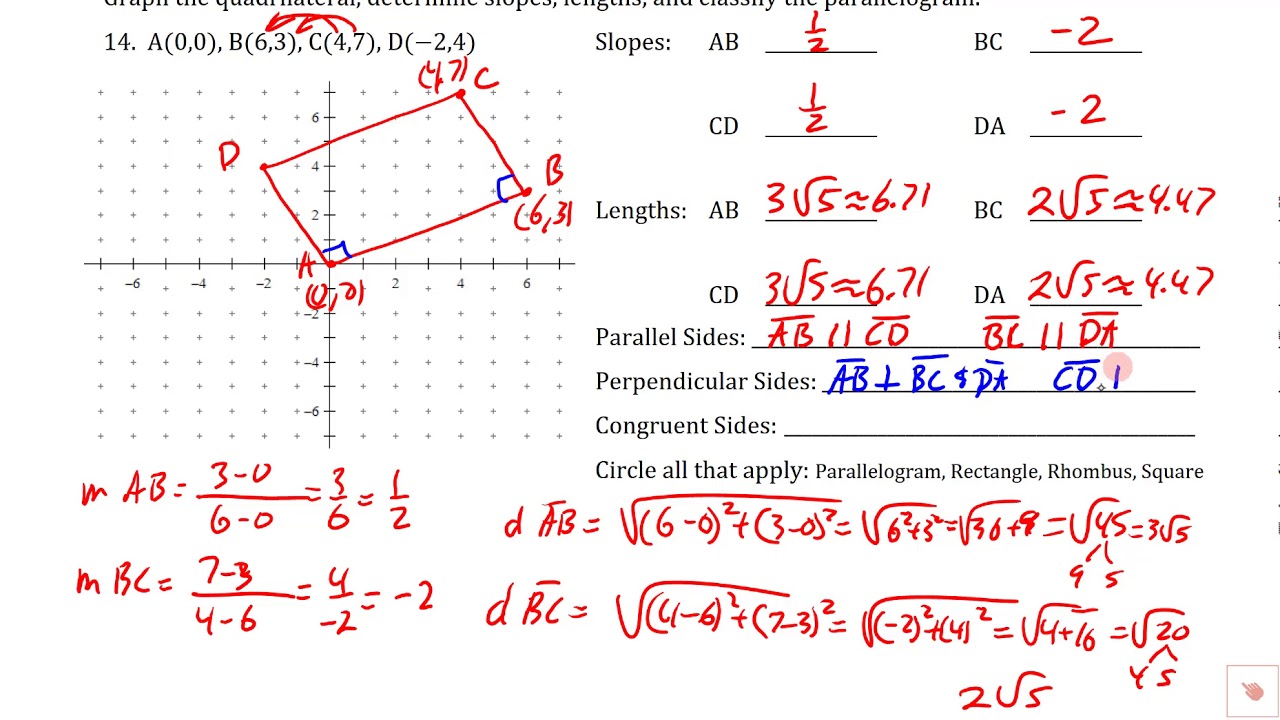PRACTICE TEST-  Unit 9 - PART 2:  Coordinate Geometry