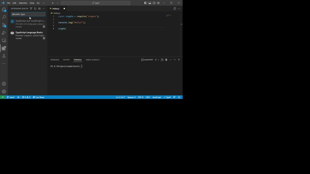 VS Code javascript intellisense does not work