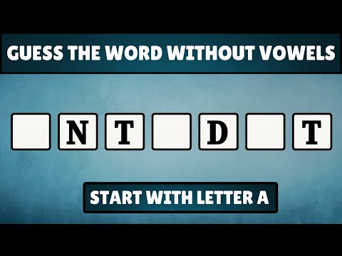 Guess the Word without Vowels Start with A | Guess Word without Vowel | Quiz World Sunita