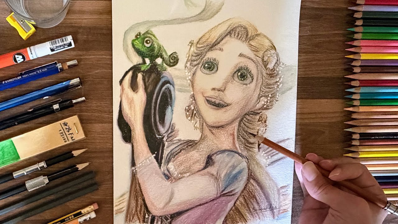 Drawing Rapunzel with Pascal (Tangled | sandroholic