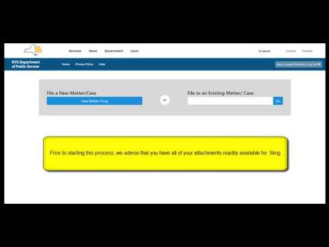 E-Filing: New Matter Filing Instructions