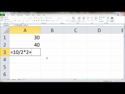 Order of Operations in Excel