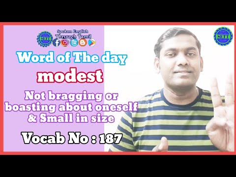 modest Tamil meaning | pronunciation & a sentence | Spoken English Through Tamil | EWM #187