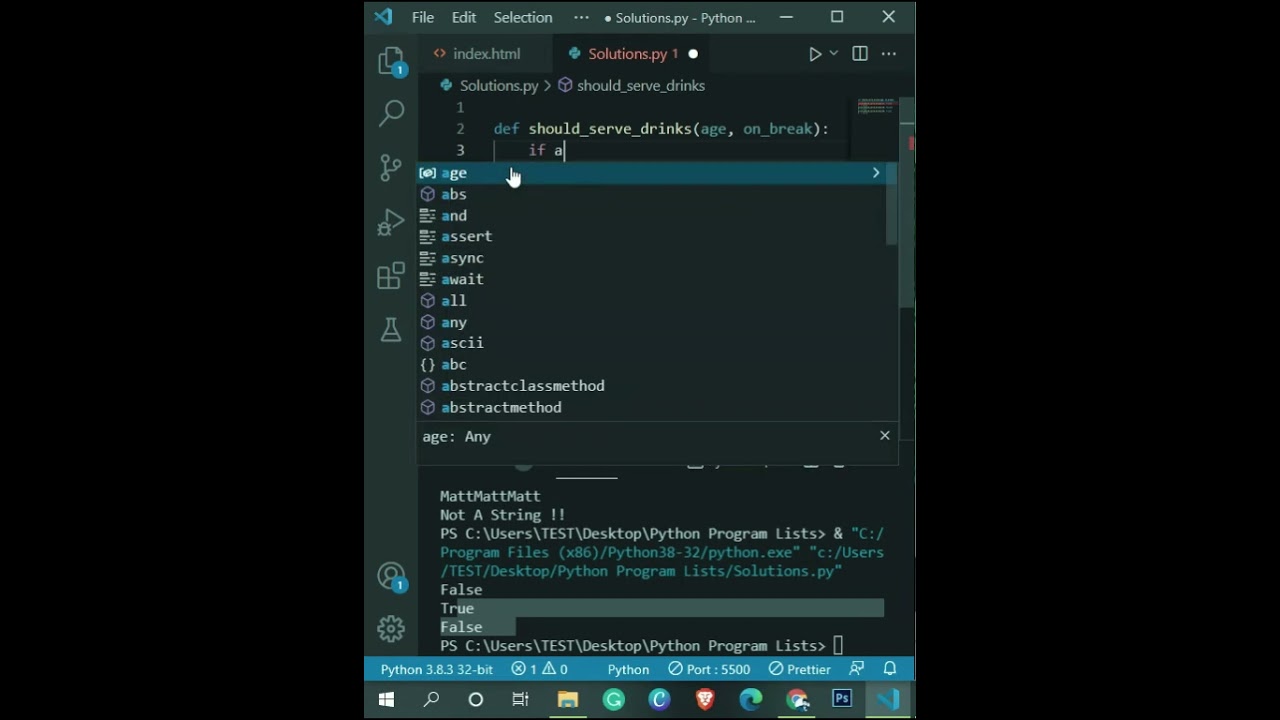 #shorts #Programming #coading #python exercise  solving bartender problem writing a python function