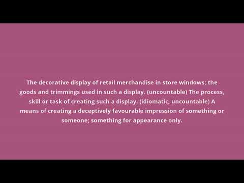 what is the meaning of window dressing