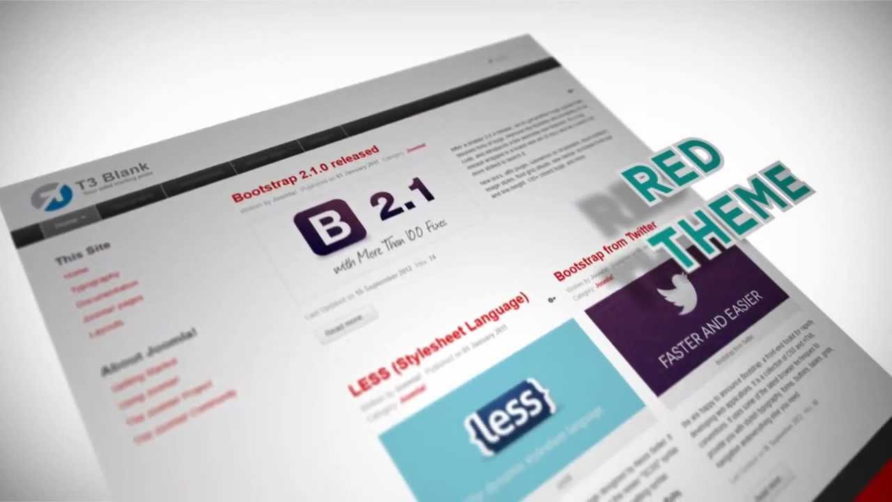 T3v3 - Joomla Responsive Template Framework - Built with Bootstrap & LESS, powered by YOU