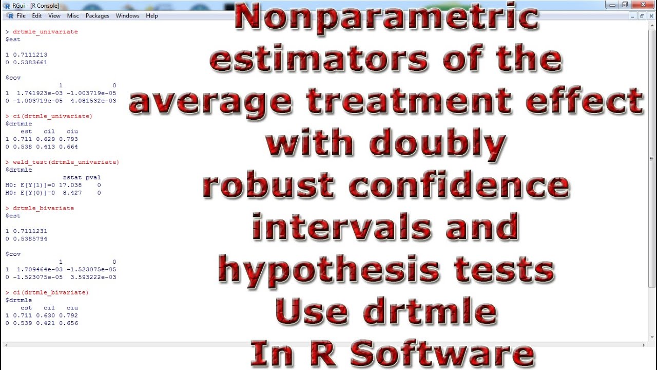 Doubly robust nonparametric estimation and inference Use drtmle With (In) R Software